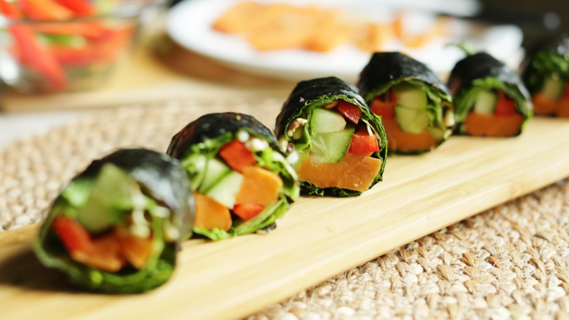 Süßkartoffel-Nori-Wraps Rezept
